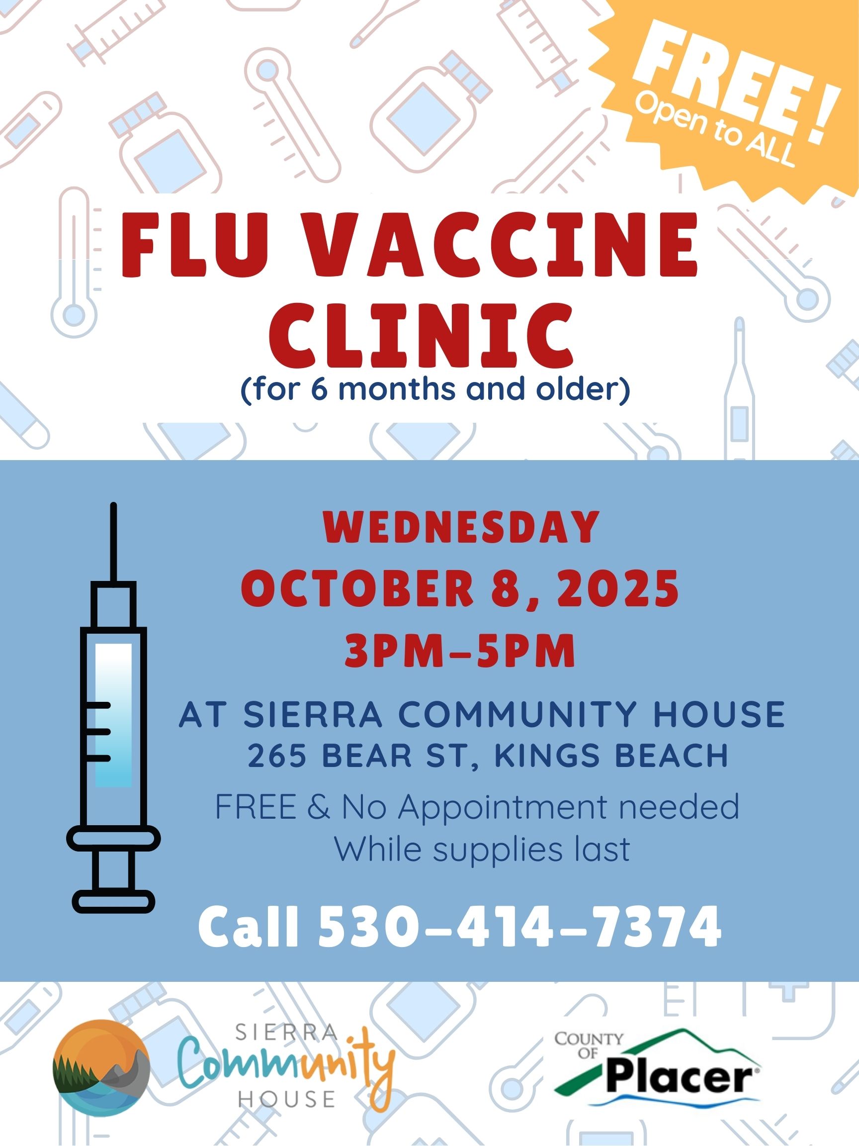 Flu Vaccine Clinic / Clínica de Vacunación contra la Gripe - Sierra Community House